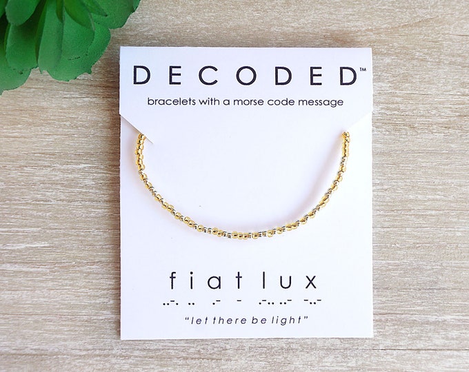 FIAT LUX Latin Phrases Morse Code Bracelets Word Bracelet Inspirational ...