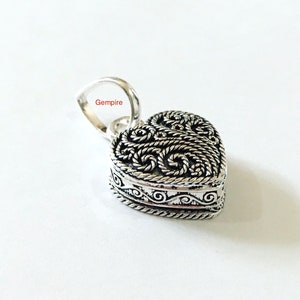 Sterling Silver Heart Locket, India Taweez Antique India Kavach, Heart ...