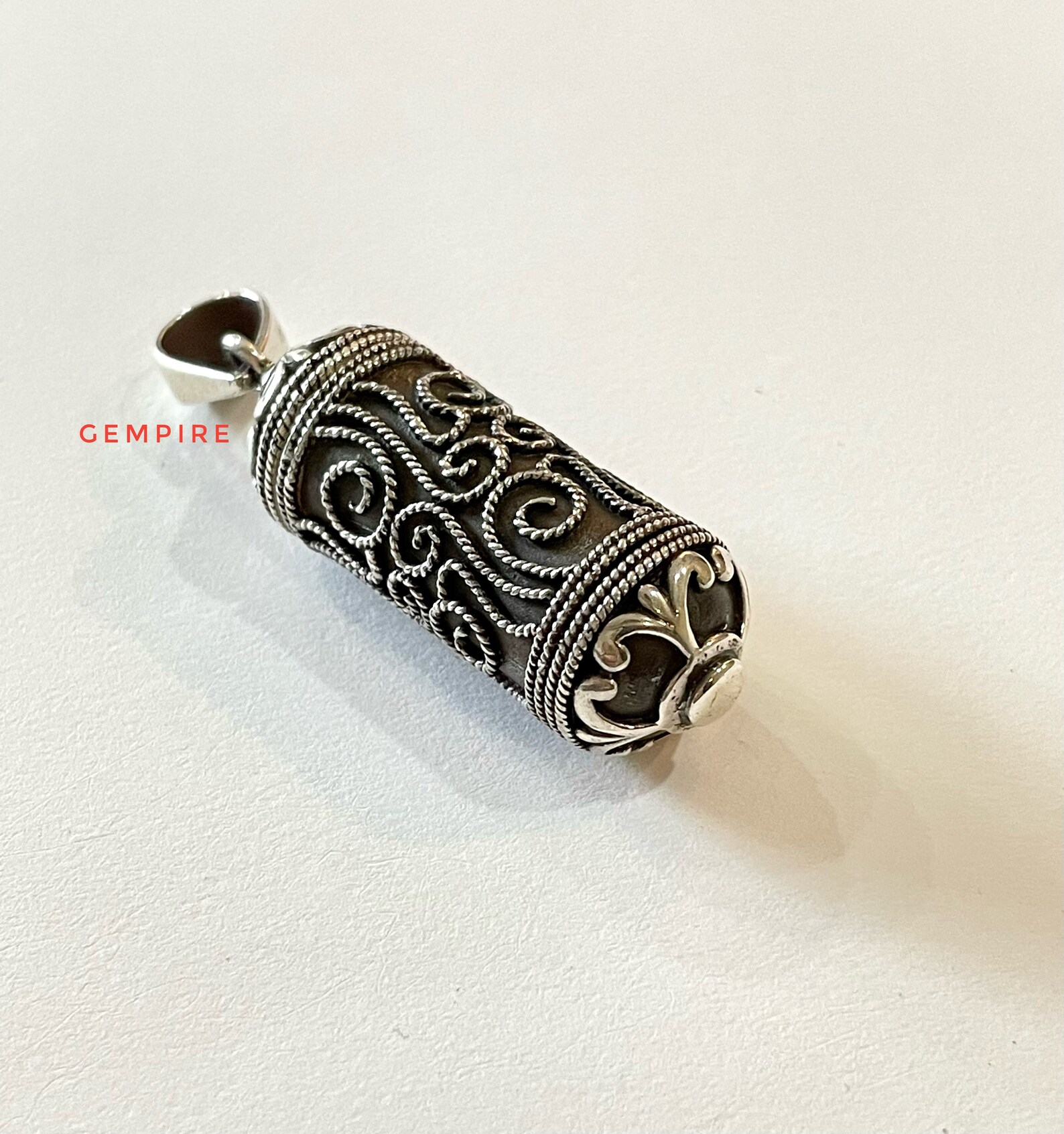 Big Locket Pendant Sterling Silver Prayer Box Pendant Necklace, Antique ...