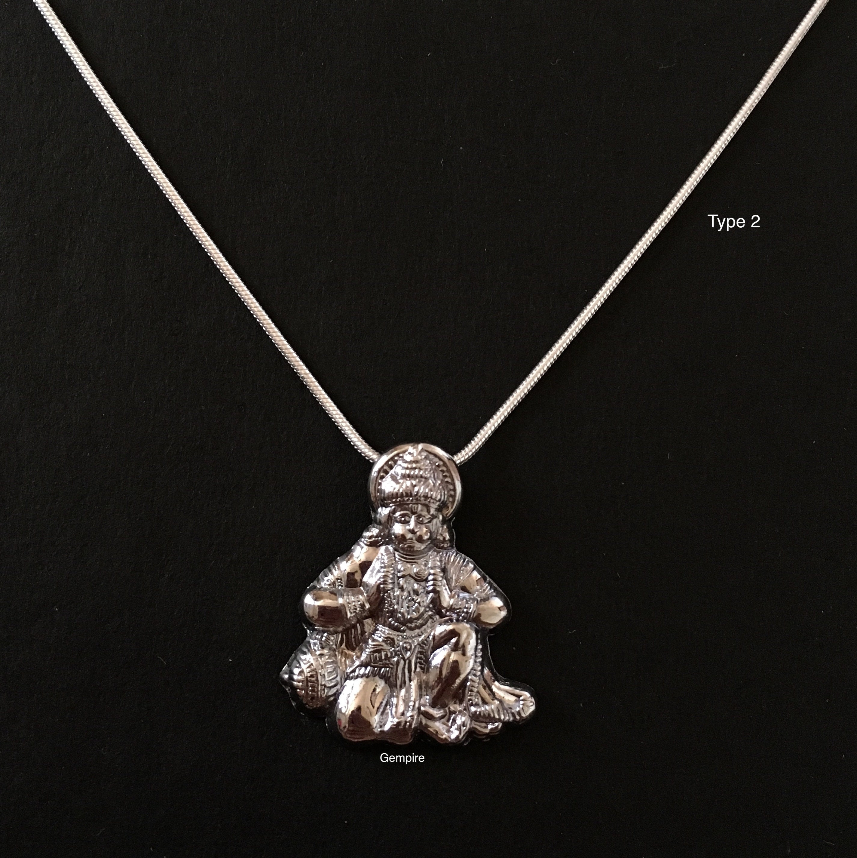 Silver Hanuman Pendant - Oxidised 925 Sterling Silver Hanuman Charm ...
