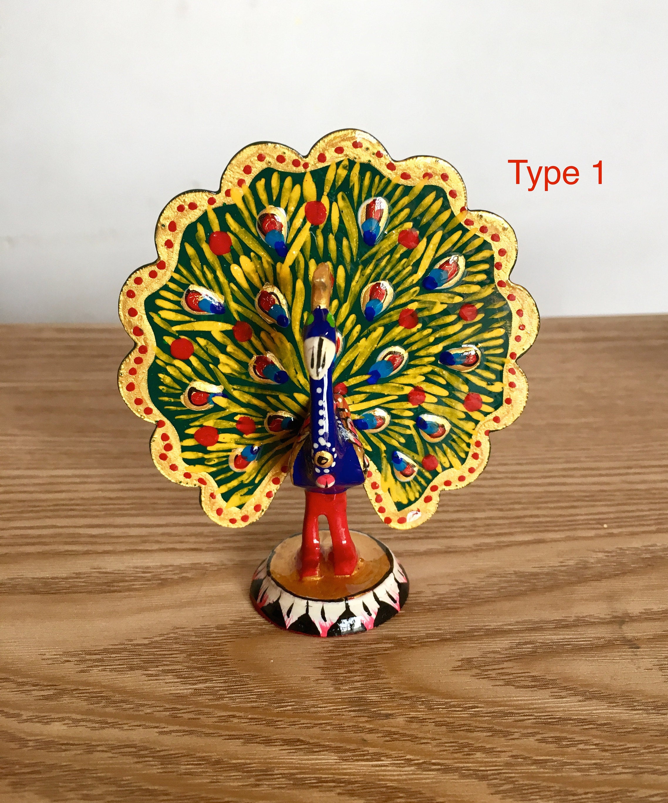 Peacock Figurine Enamelled Peacock Statue Home Decor Display | Etsy