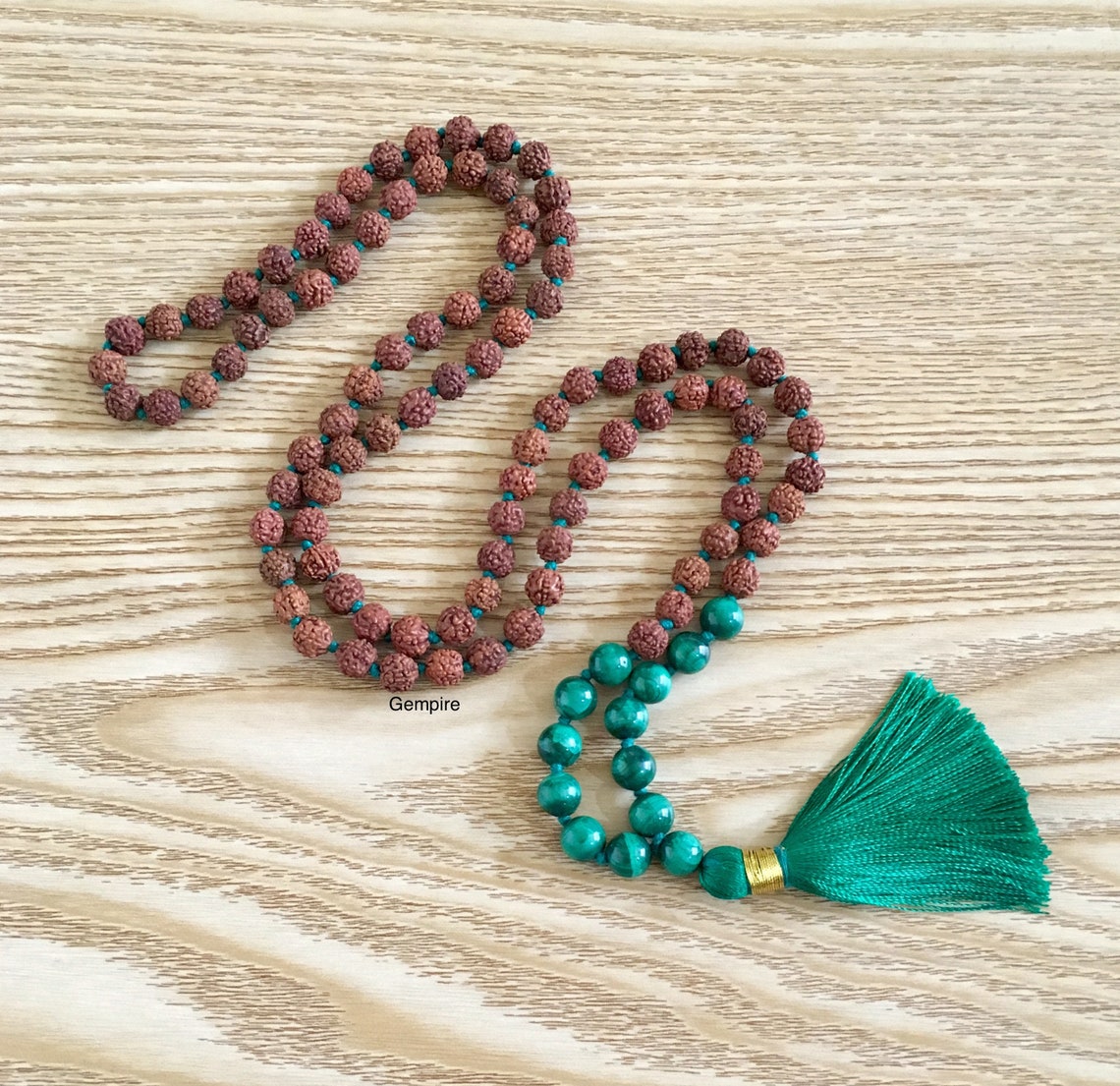Malachite Mala Necklace 108 Rudraksha Mala Knotted 108 Prayer - Etsy Sweden