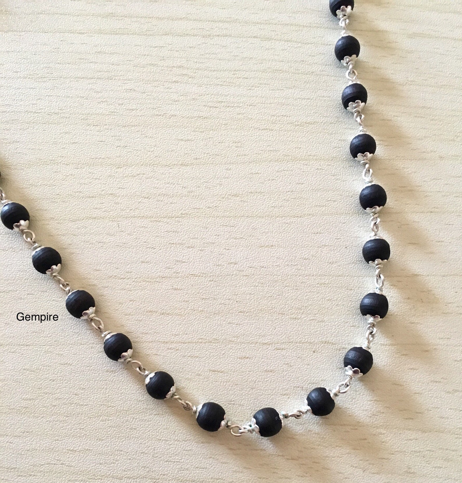 Sterling Silver Tulsi Mala Necklace Black Tulasi Mala - Etsy