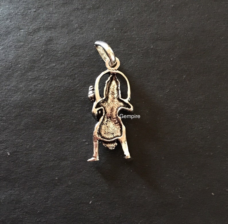 Hanuman Pendant Sterling Silver Oxidised / Lord Hanuman Charm - Etsy