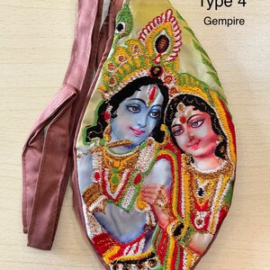 Prayer Bag Embroidered Design -japa Mala Bag With Zip, Zippered ...
