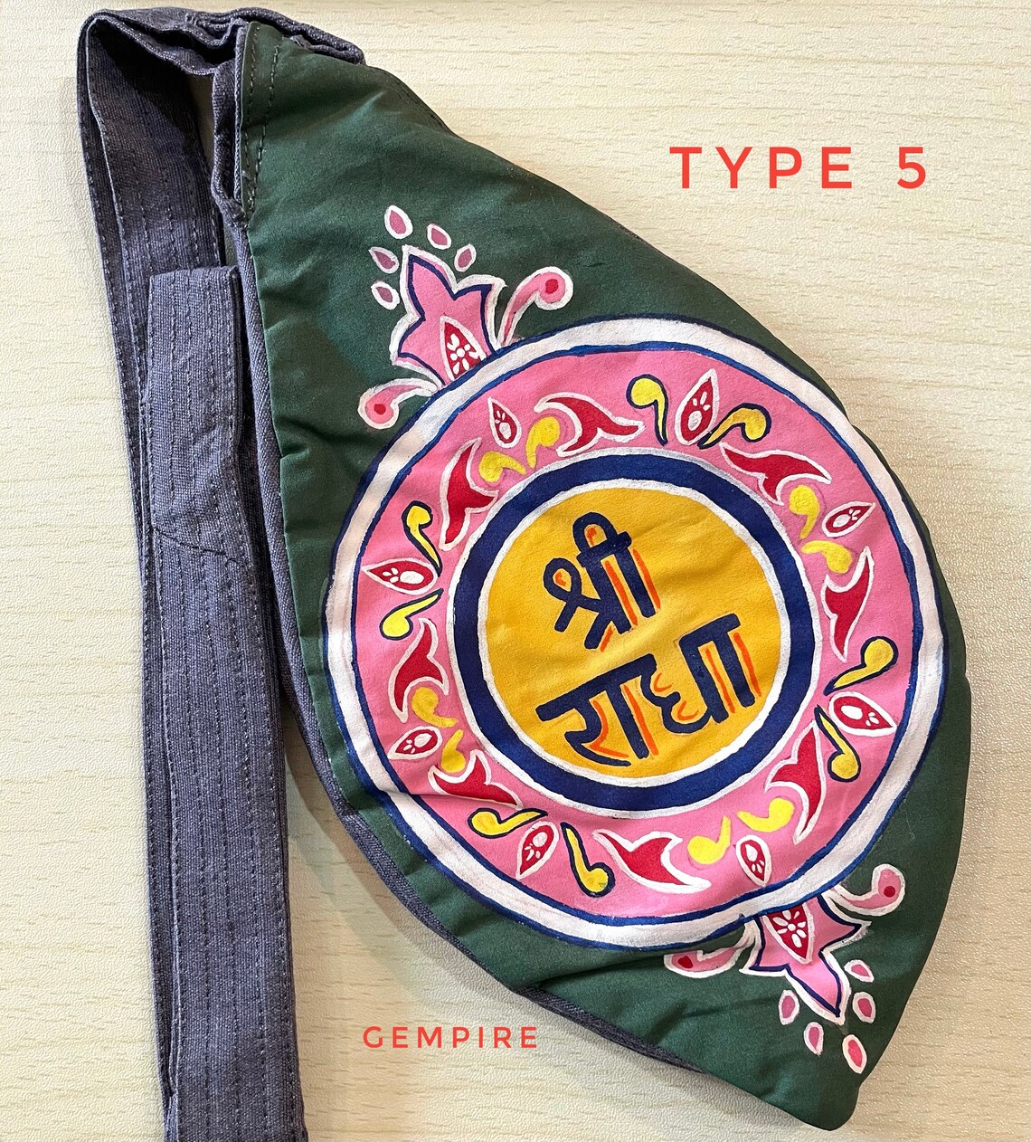 Prayer Bag Hand Painted Design -japa Mala Bag With Zip, Zippered ...