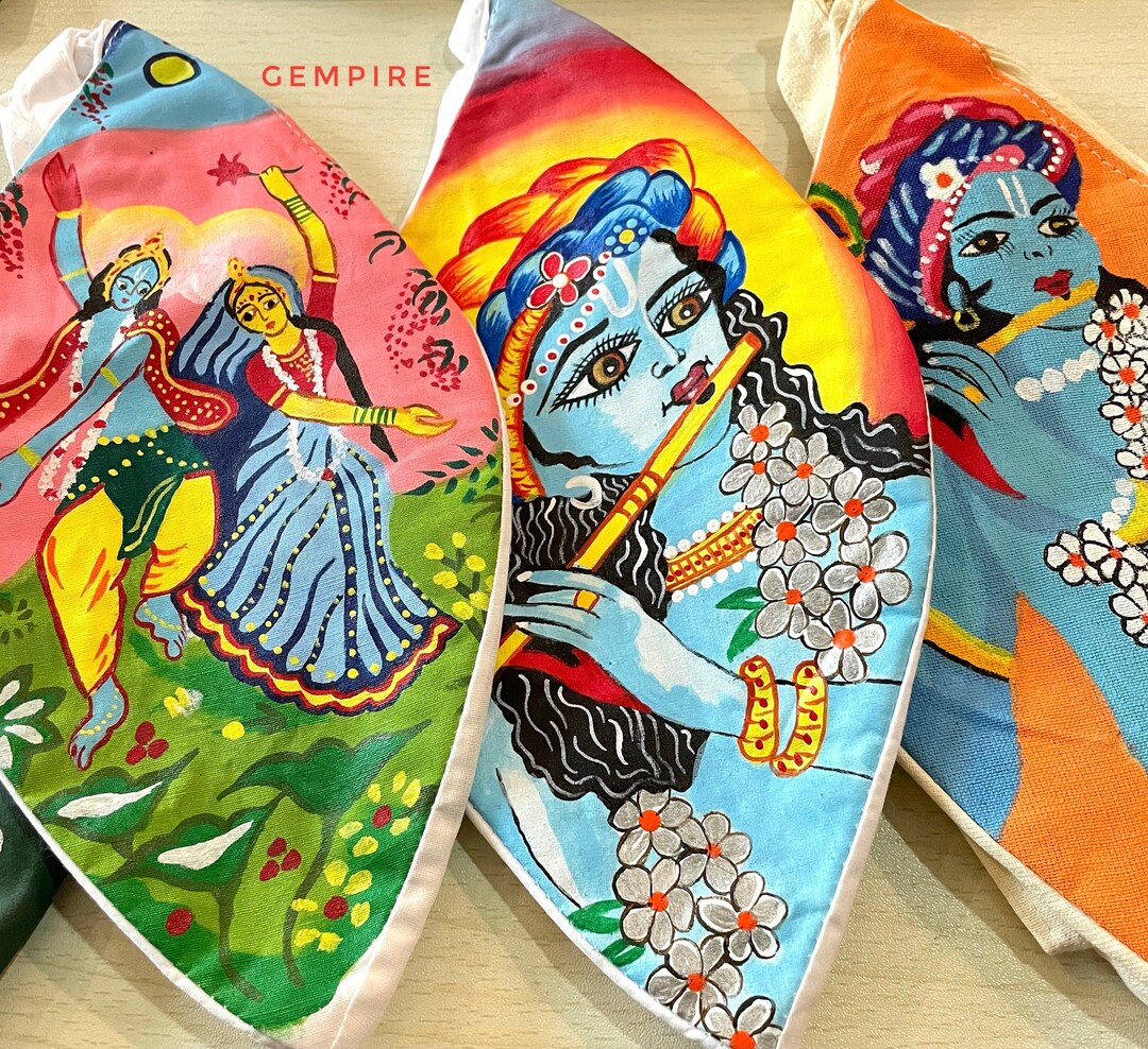 Prayer Bag Hand Painted Design -japa Mala Bag With Zip, Zippered ...