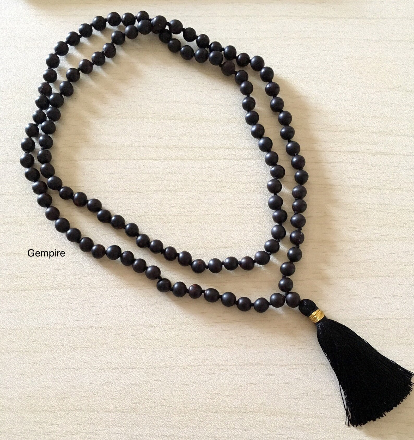 Black Vaijayanti Mala Necklace Black Vaijanti Seed Beads 108 | Etsy