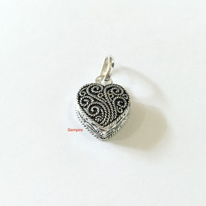 Sterling Silver Heart Locket, India Taweez Antique India Kavach, Heart ...
