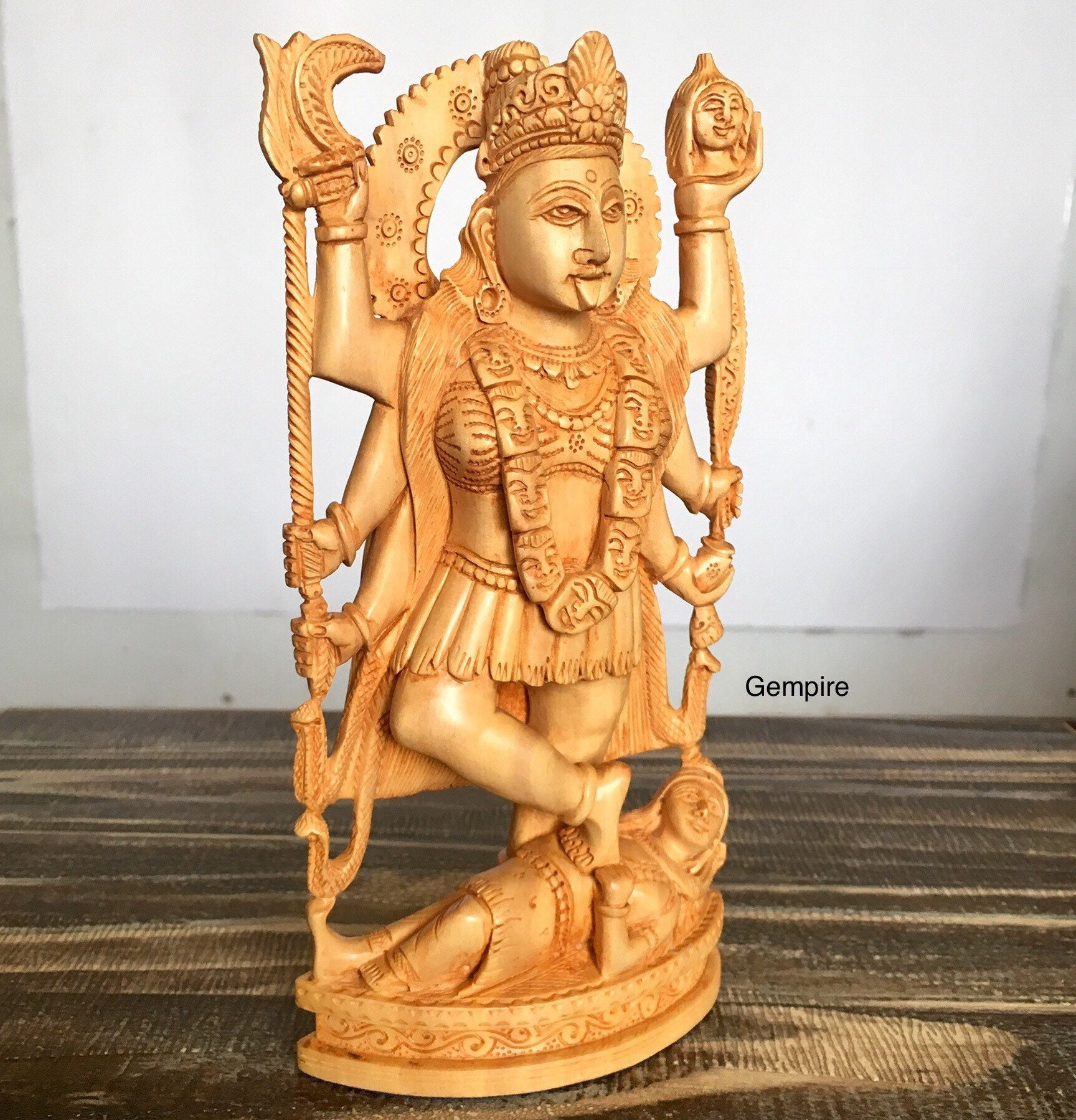 Kali Statue 8 Wood Hindu Deity Statue India Goddess Kaali Idol kali-statue-8-wood-hindu-deity-statue-india-goddess-kaali-idol