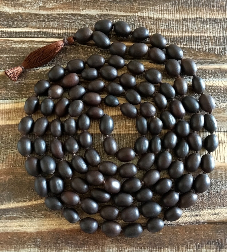 Lotus Seed Mala Necklace 108 Prayer Beads Knotted Lotus Seed - Etsy