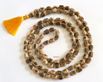 Buy Sterling Silver Tulsi Mala Necklace Black Tulasi Mala Online in ...