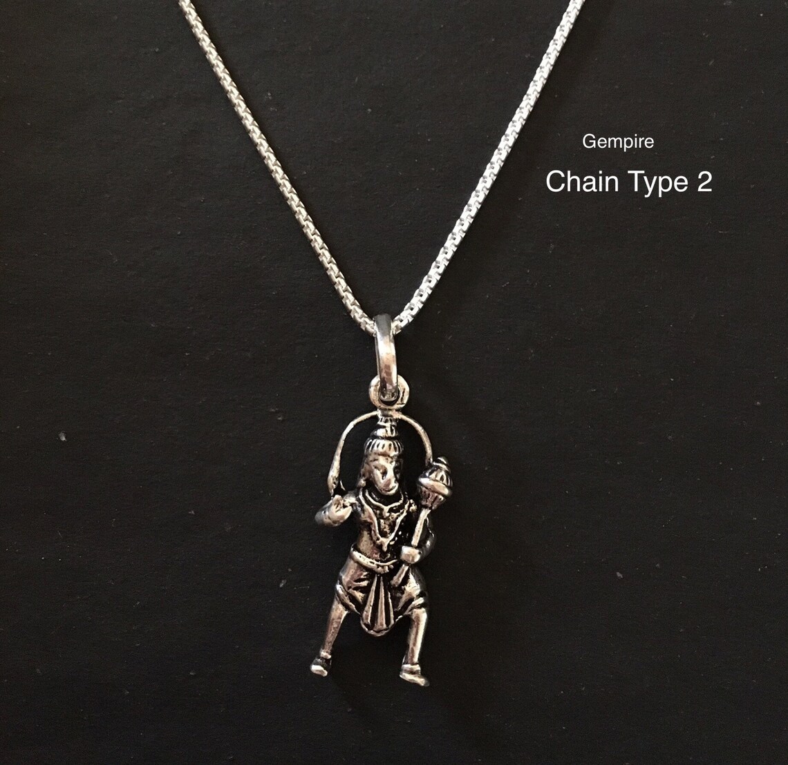 Hanuman Pendant Sterling Silver Oxidised / Lord Hanuman Charm - Etsy