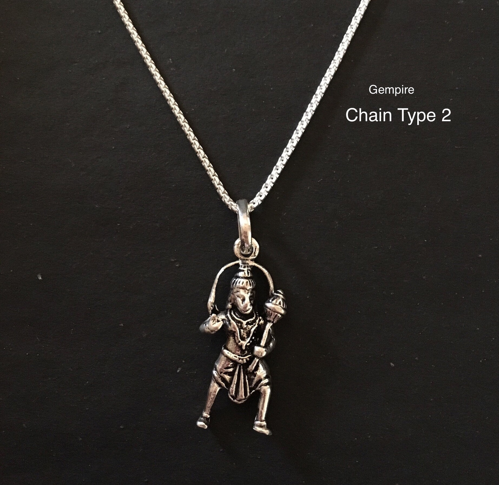 Hanuman Pendant Sterling Silver Oxidised / Lord Hanuman Charm - Etsy