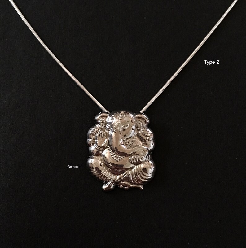Ganesh Pendant Sterling Silver, Oxidised Silver Ganesha Charm, Ganesha ...
