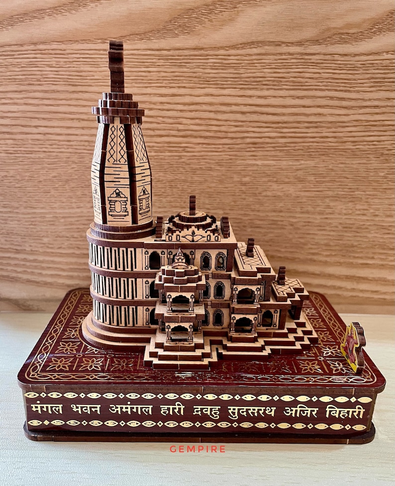 Ram Temple 3D Replica, Ayodhya Ram Mandir Structure 3D Hindu Temple ...