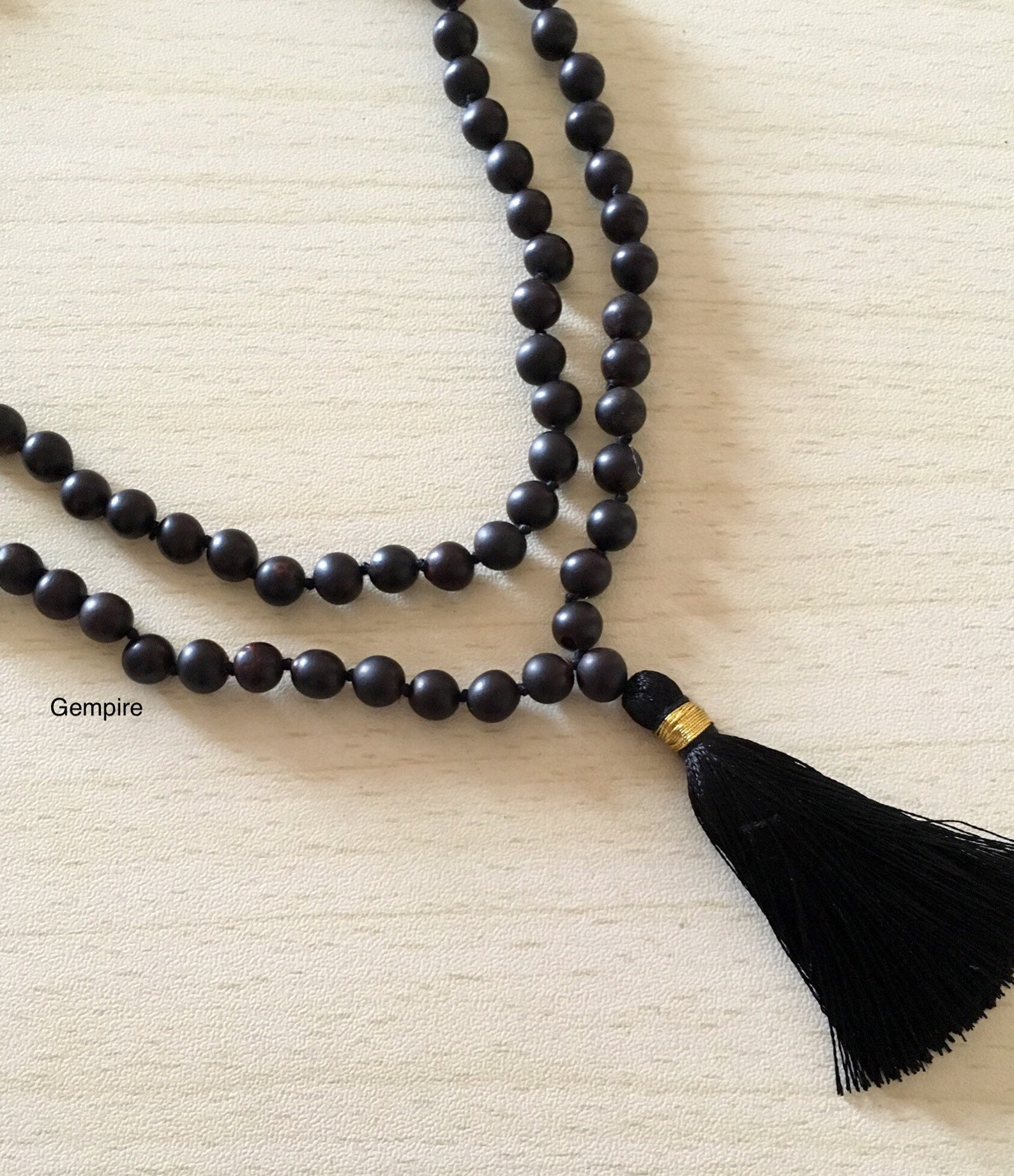 Black Vaijayanti Mala Necklace Black Vaijanti Seed Beads 108 | Etsy