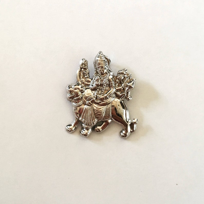 Durga Pendant Sterling Silver Oxidised / Goddess Kali Charm - Etsy