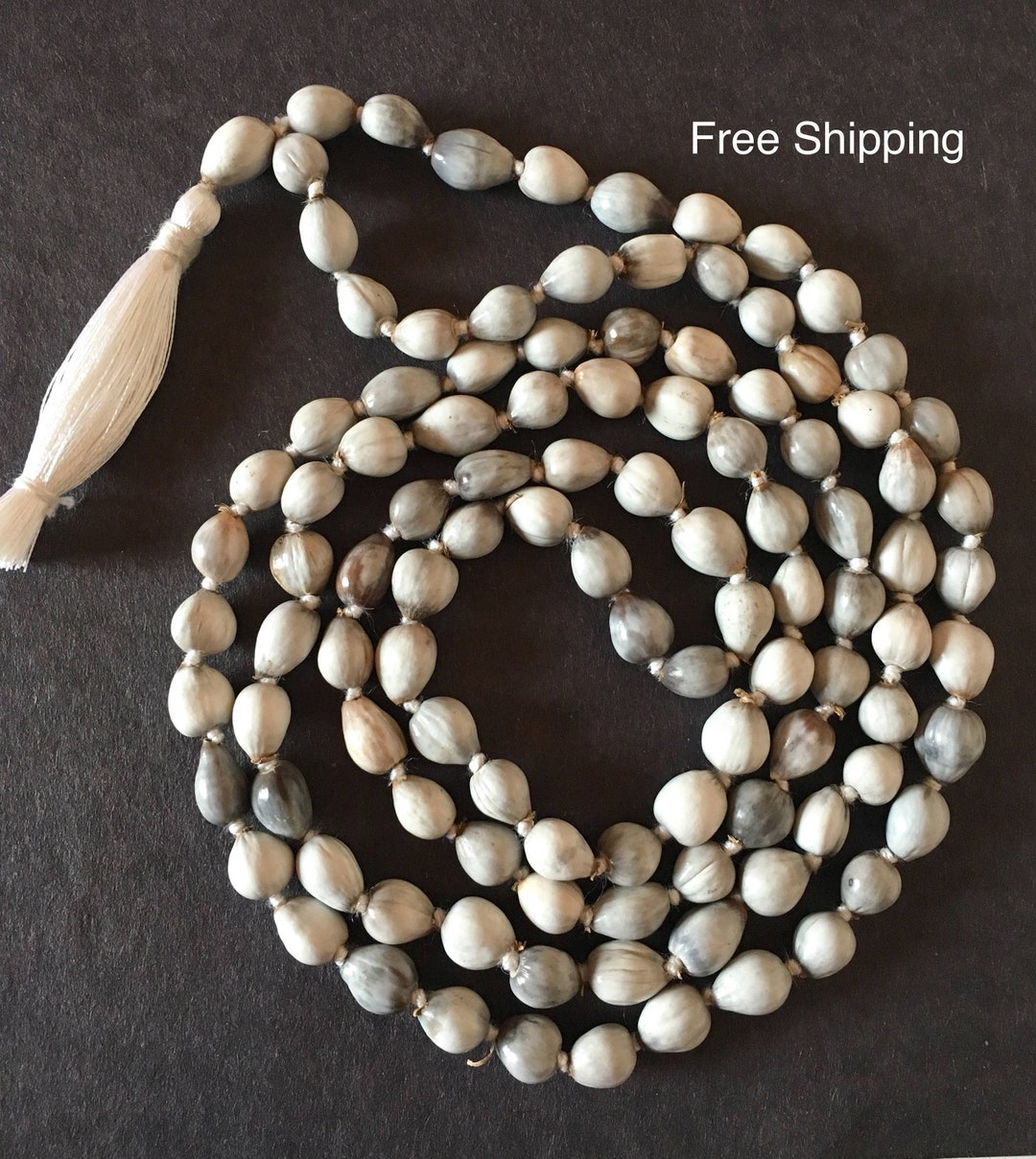 Vaijayanti Mala Beads Necklace, Vaijanti Seeds Beads 108+1 India Prayer ...