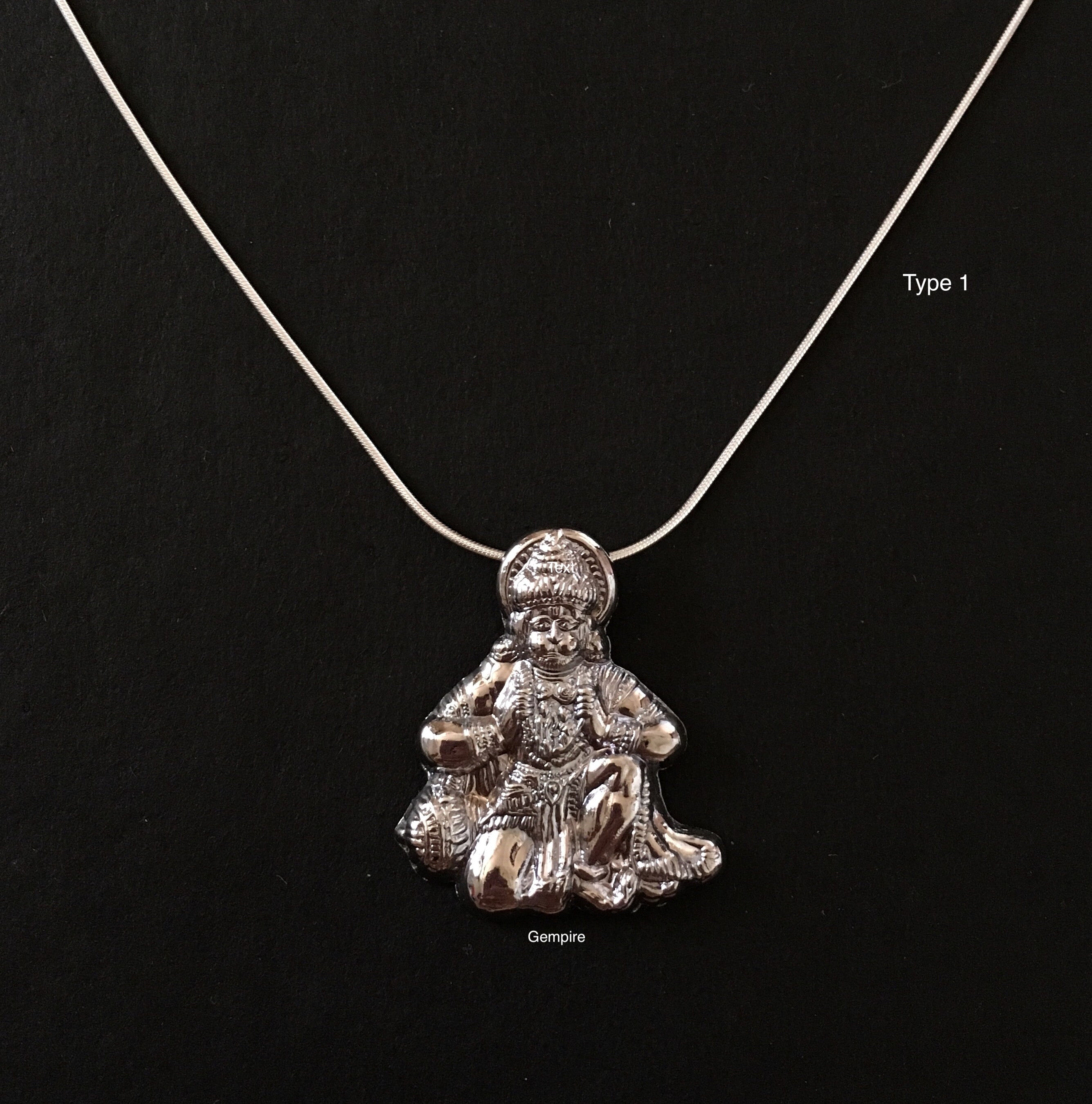 Silver Hanuman Pendant - Oxidised 925 Sterling Silver Hanuman Charm ...