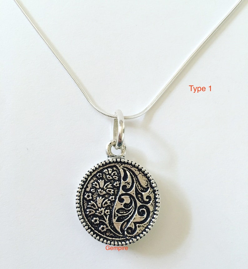 Round Locket Pendant Necklace Sterling Silver India Taweez - Etsy