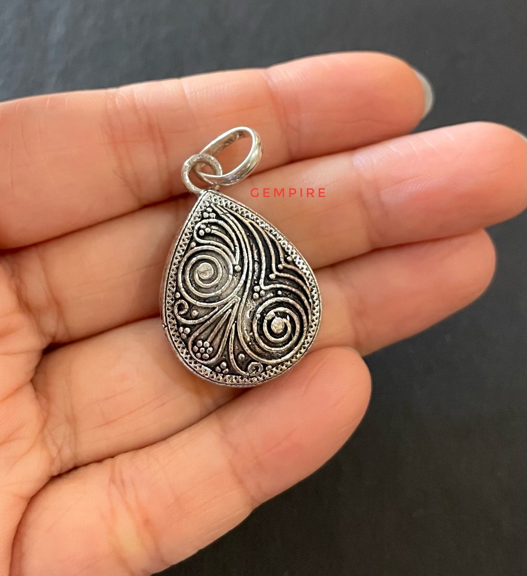 Silver Locket Charm, 925 Silver Indian Kavach, Sterling Silver Prayer ...