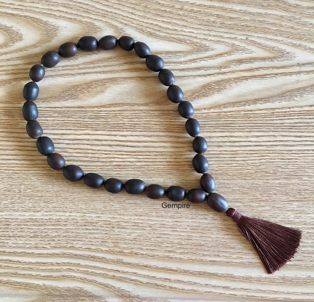 Lotus Seed Bead Bracelet 27 + 1 Elastic, Lotus Seed Beads Mala Wrist ...