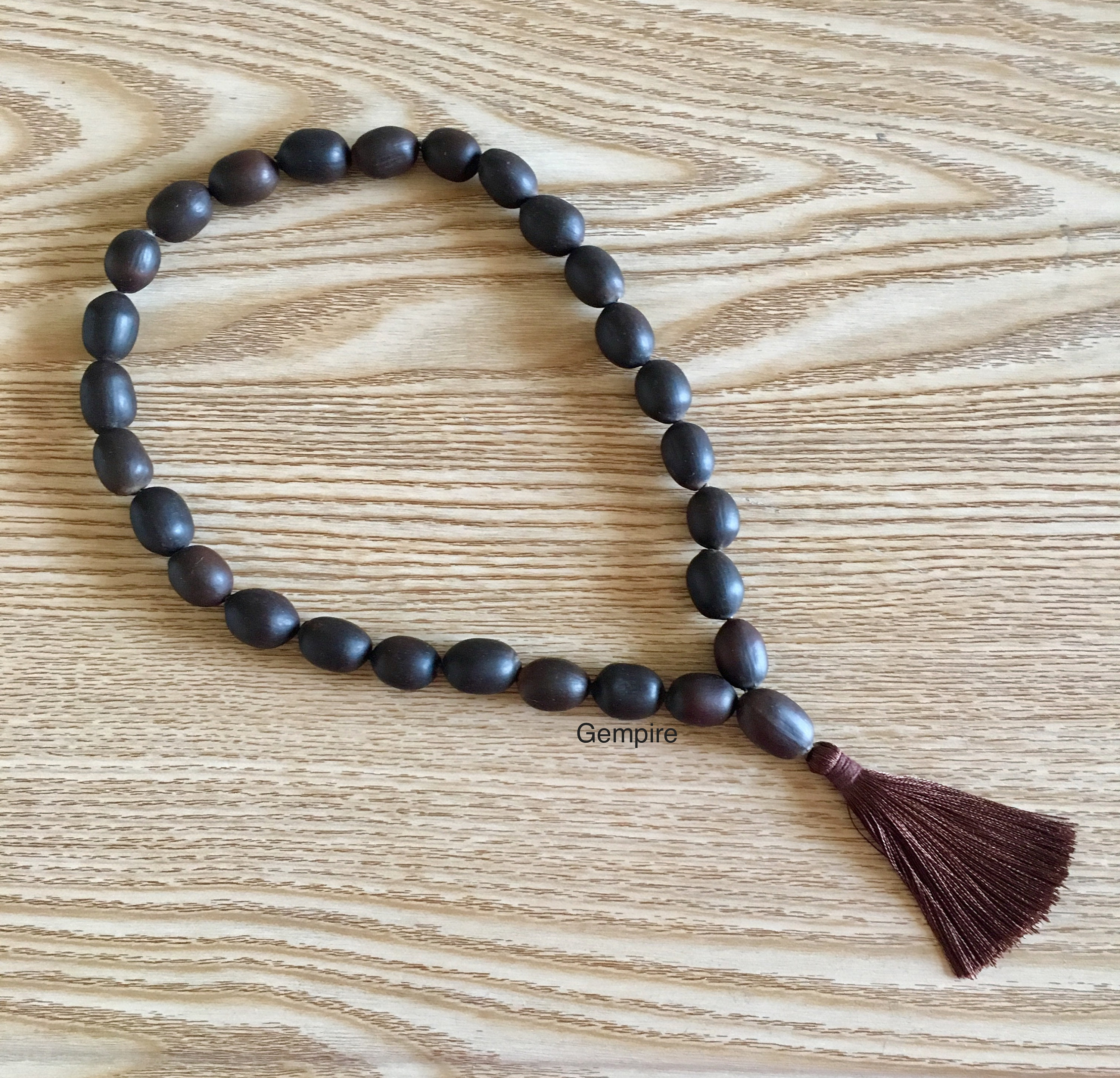 Lotus Seed Bead Bracelet 27 + 1 Elastic, Lotus Seed Beads Mala Wrist ...