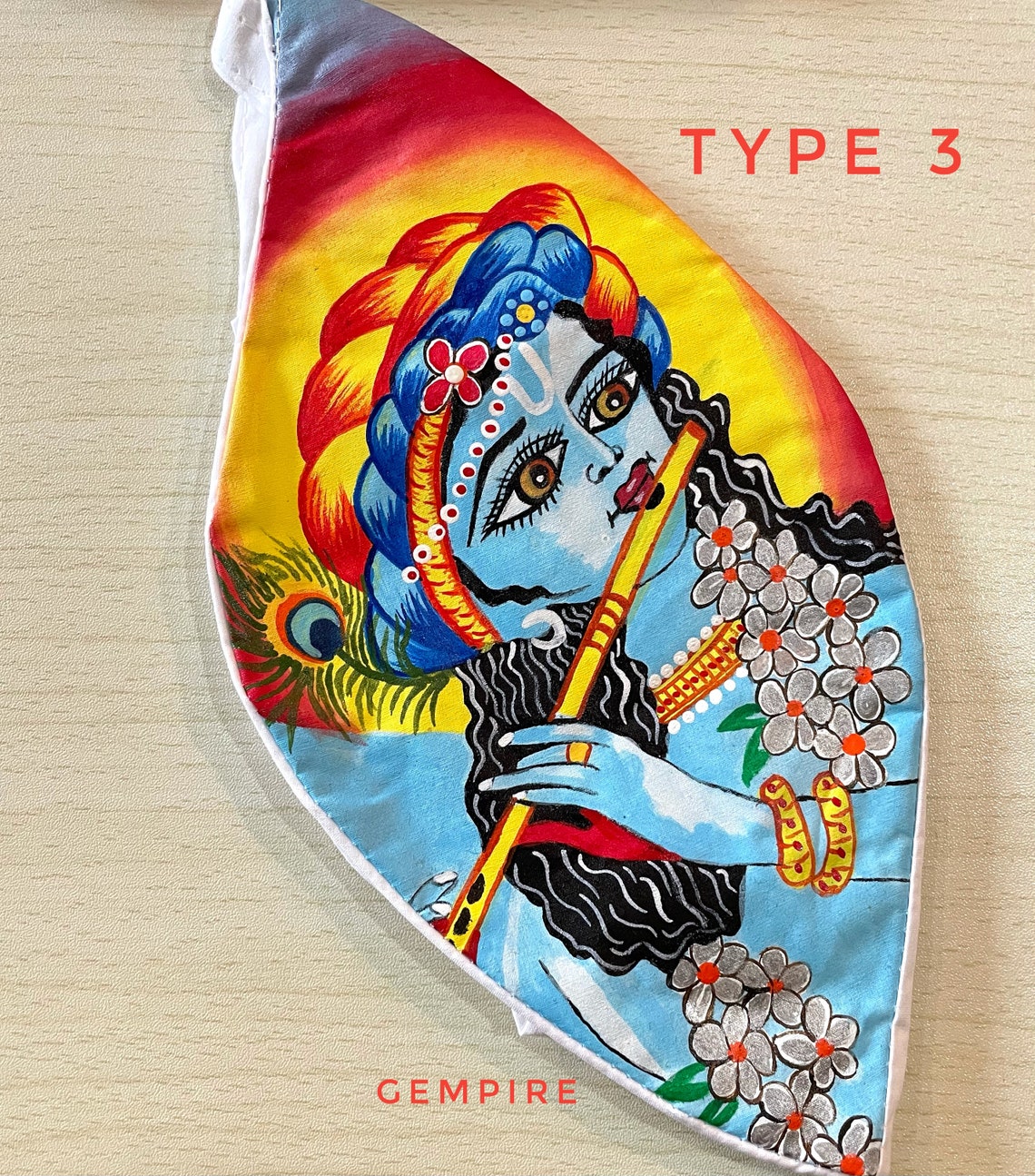 Prayer Bag Hand Painted Design -japa Mala Bag With Zip, Zippered ...