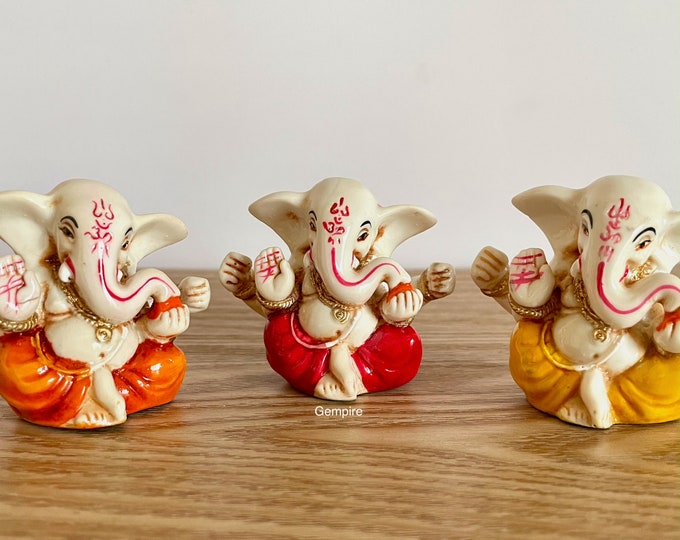 Ganesha Statue 2" Lord Ganesh Statue, Hindu God, Colored Ganesha Decor ...