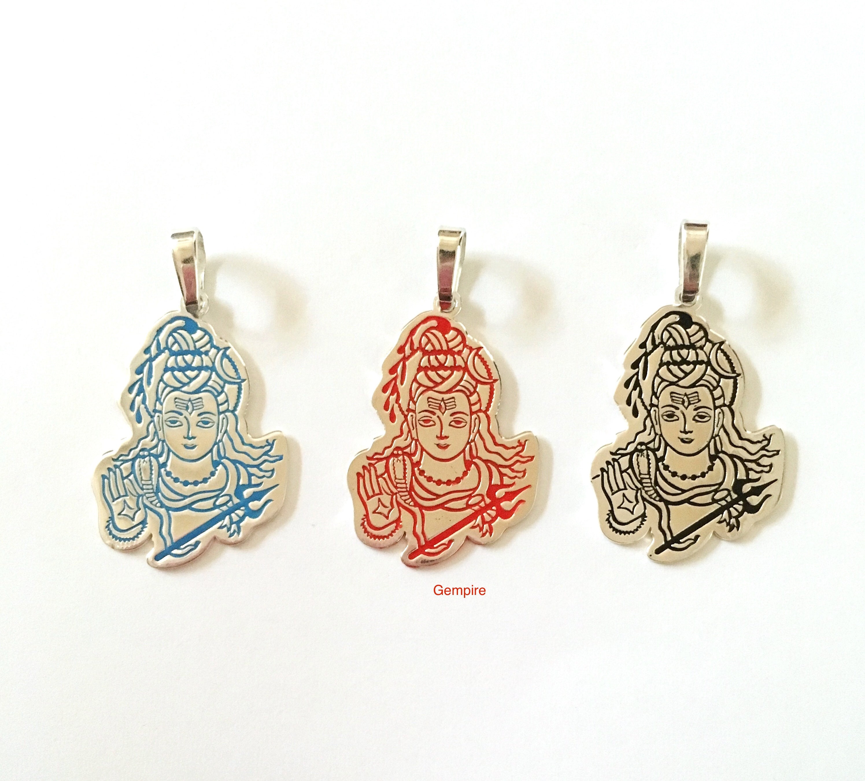 Shiva Pendant Sterling Silver Lord Shiva Necklace Mahakal | Etsy