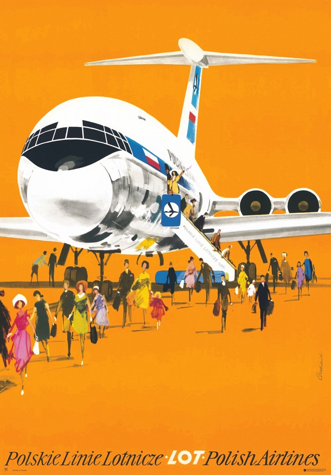 Polish Advertising Poster Polish Airlines LOT 1975/2018 Grabianski ...