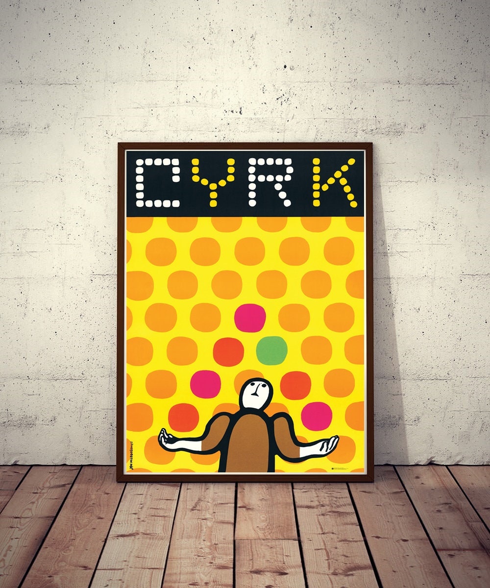 Polish Circus Poster Juggler CYRK Colorful Balls Limited Edition 1970/ ...