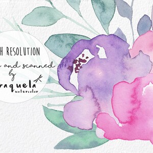 Watercolor Flowers Hand Painted Clip Art Collection - Floral Set ...