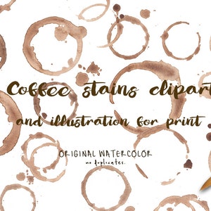Watercolor Coffee Stains Clipart Collection - Hand Pinted, Coffee Spots ...
