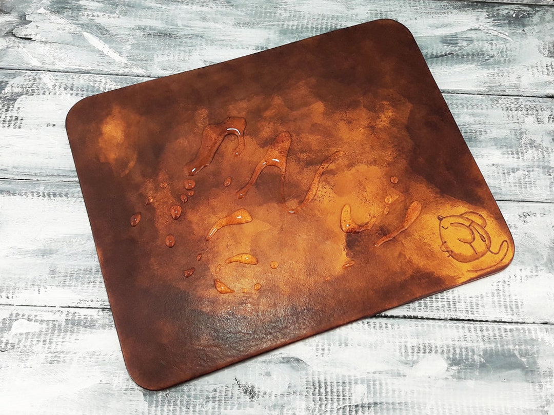 Leather Mouse Mat With With Waterproof Surface / Apple Mouse - Etsy