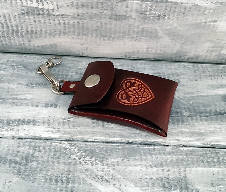 Leather Keychain Mini Container/leather Key Fob Mini Pouch - Etsy