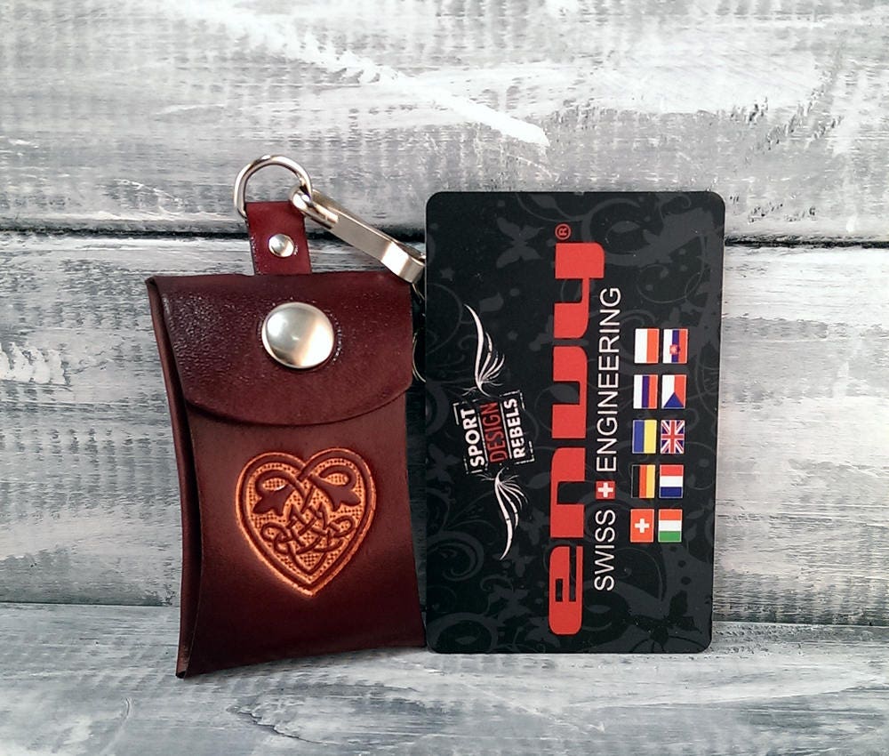 Leather Keychain Mini Container/leather Key Fob Mini Pouch - Etsy