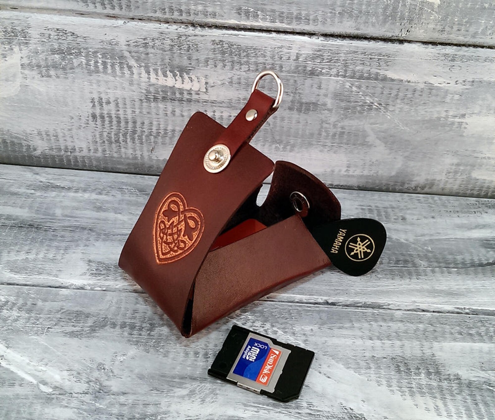 Leather Keychain Mini Container/leather Key Fob Mini Pouch - Etsy