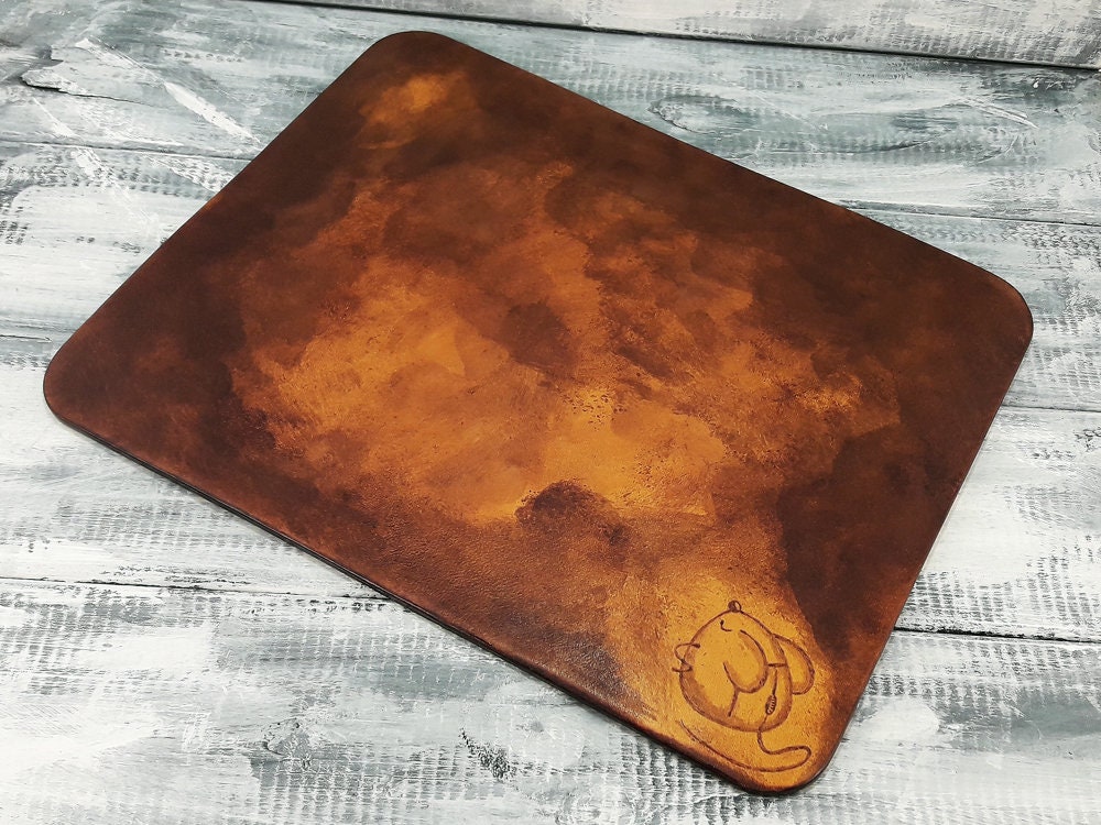Leather Mouse Mat With With Waterproof Surface / Apple Mouse - Etsy