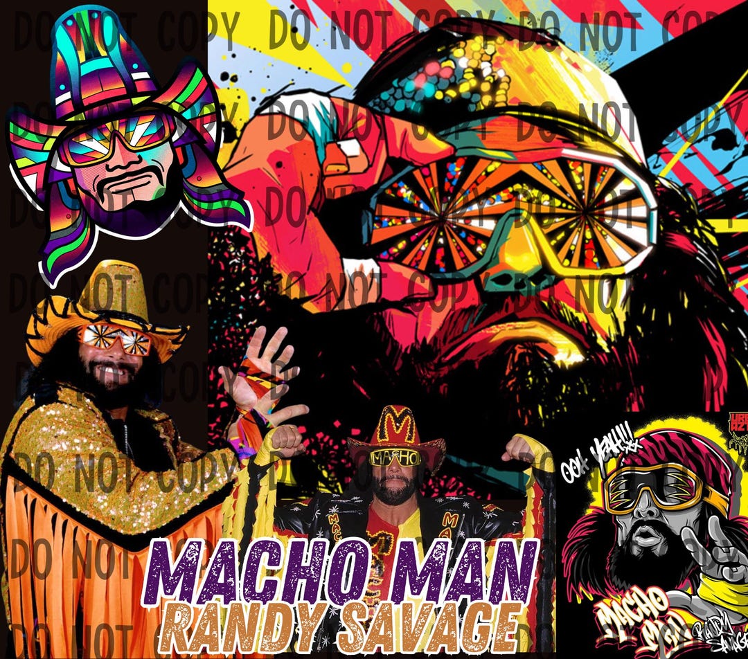 Macho Man Tumbler Wrap, Sublimation, Ohhhh Yeahhhhh, 20 Oz Tumbler Wrap ...