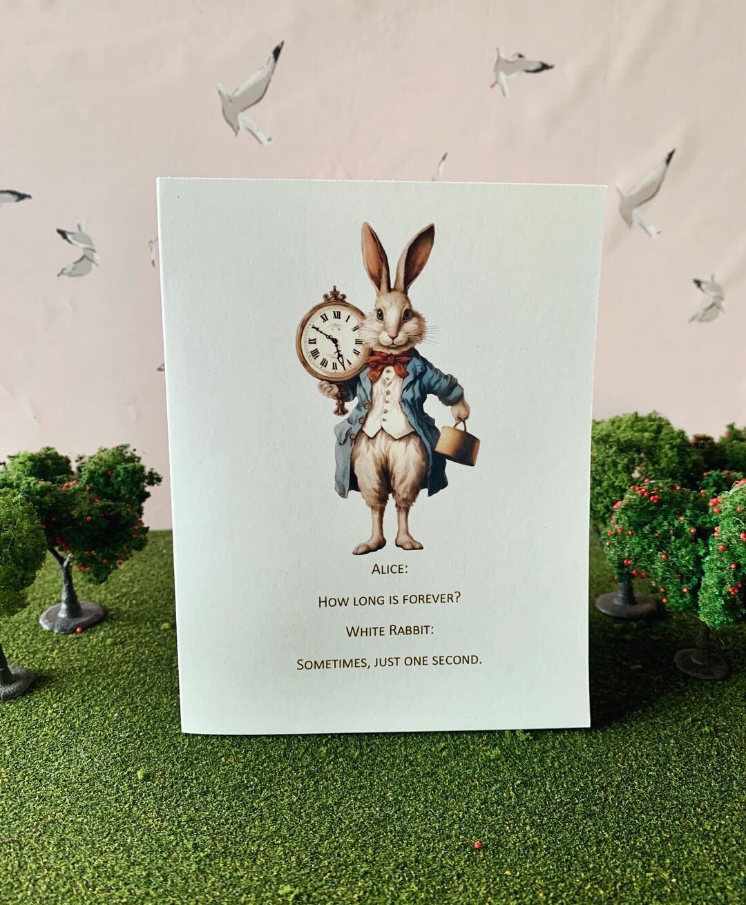 White Rabbit - Folded Card - Etsy