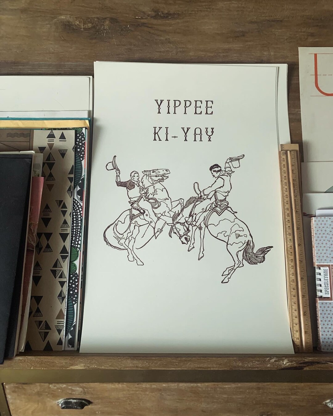 Yippee Ki-yay - Cowboy Wall Art - Etsy