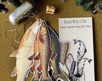 Fish Tags Round Gift Tags Set of Ten - Etsy