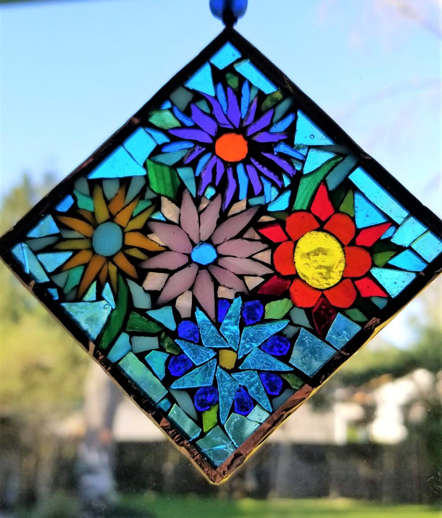 Stained Glass Mosaic Suncatcher - Made to Order - Etsy