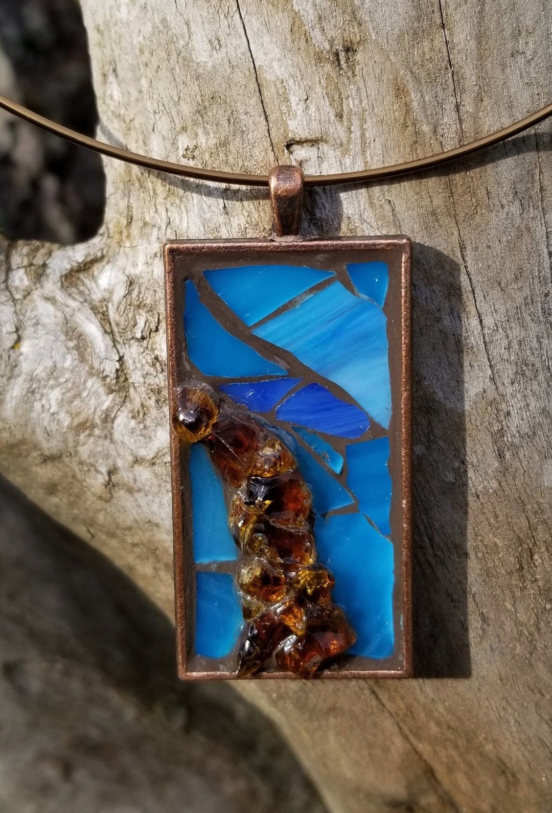 Mosaic Pendant Amber Pathway Dream Tags Collection - Etsy