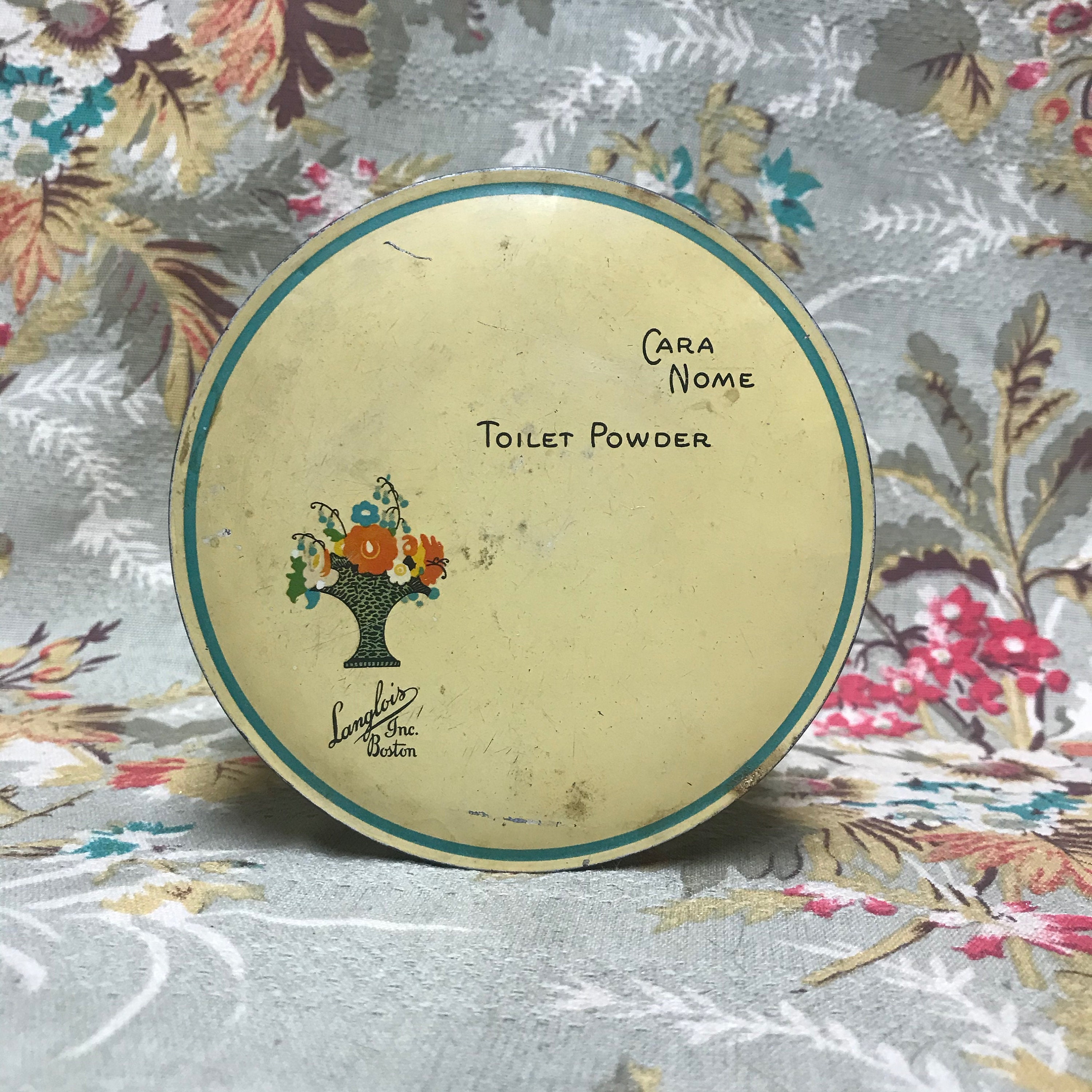 Art Deco Powder Tin - Cara Nome Toilet Powder Tin - 1940's Boudoir Room ...