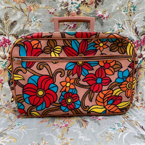 vintage mod floral suitcase - Gem