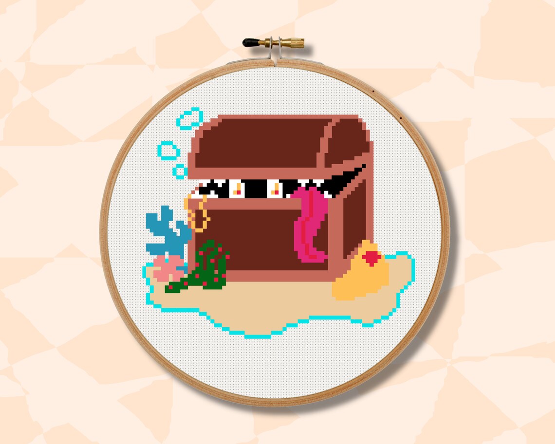 Trap Chest Cross Stitch Pattern Treasure Monster Cross - Etsy Canada