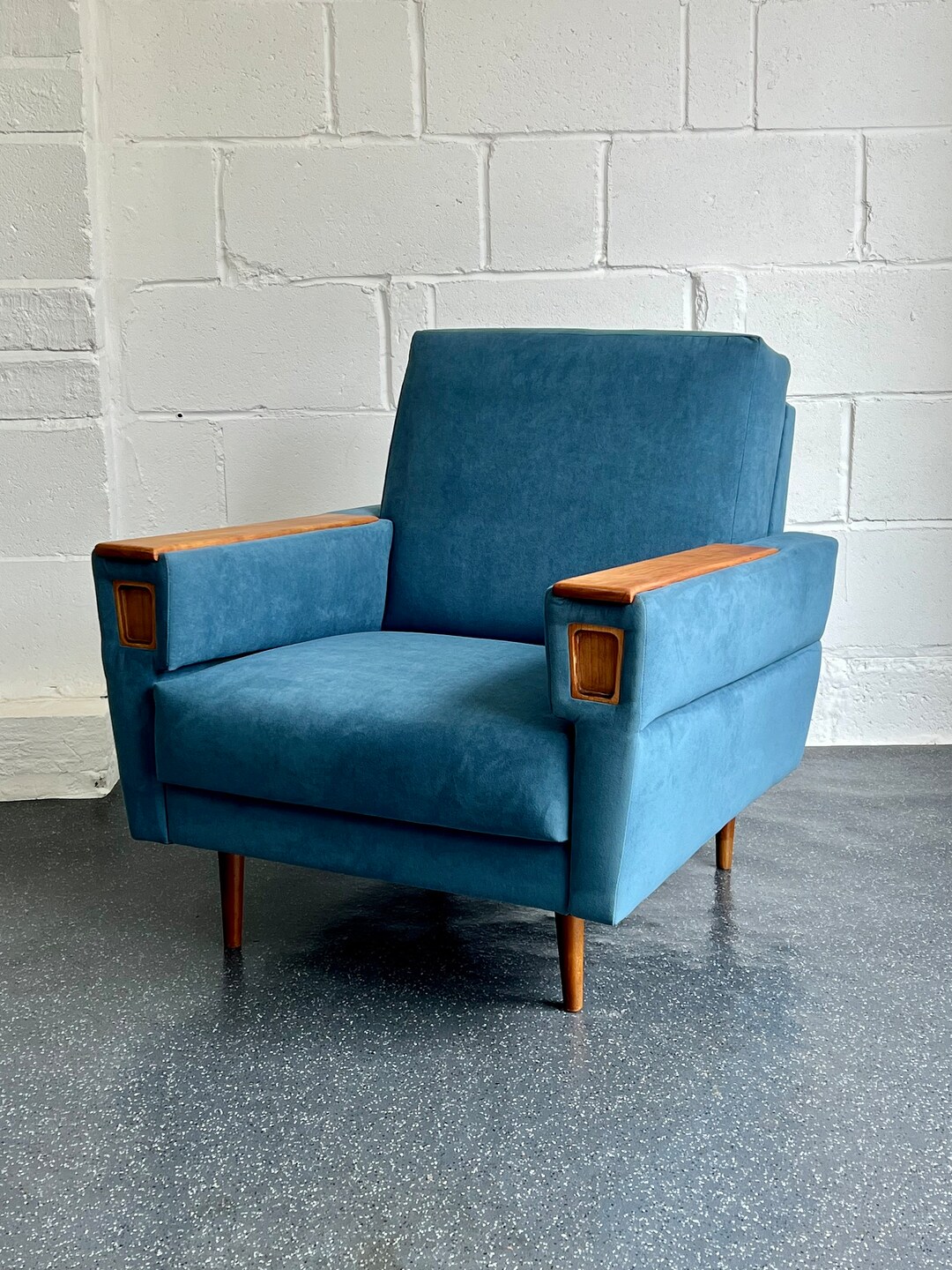 East German Lounge Chair Armchair 1950s Re-upholstered Midcentury ...